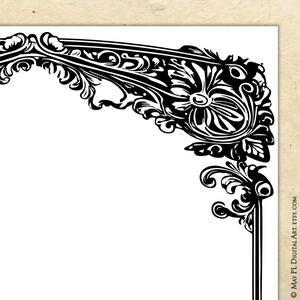Ancient Page Border Ornate Black Frames - Document Clipart Design 11077 ...