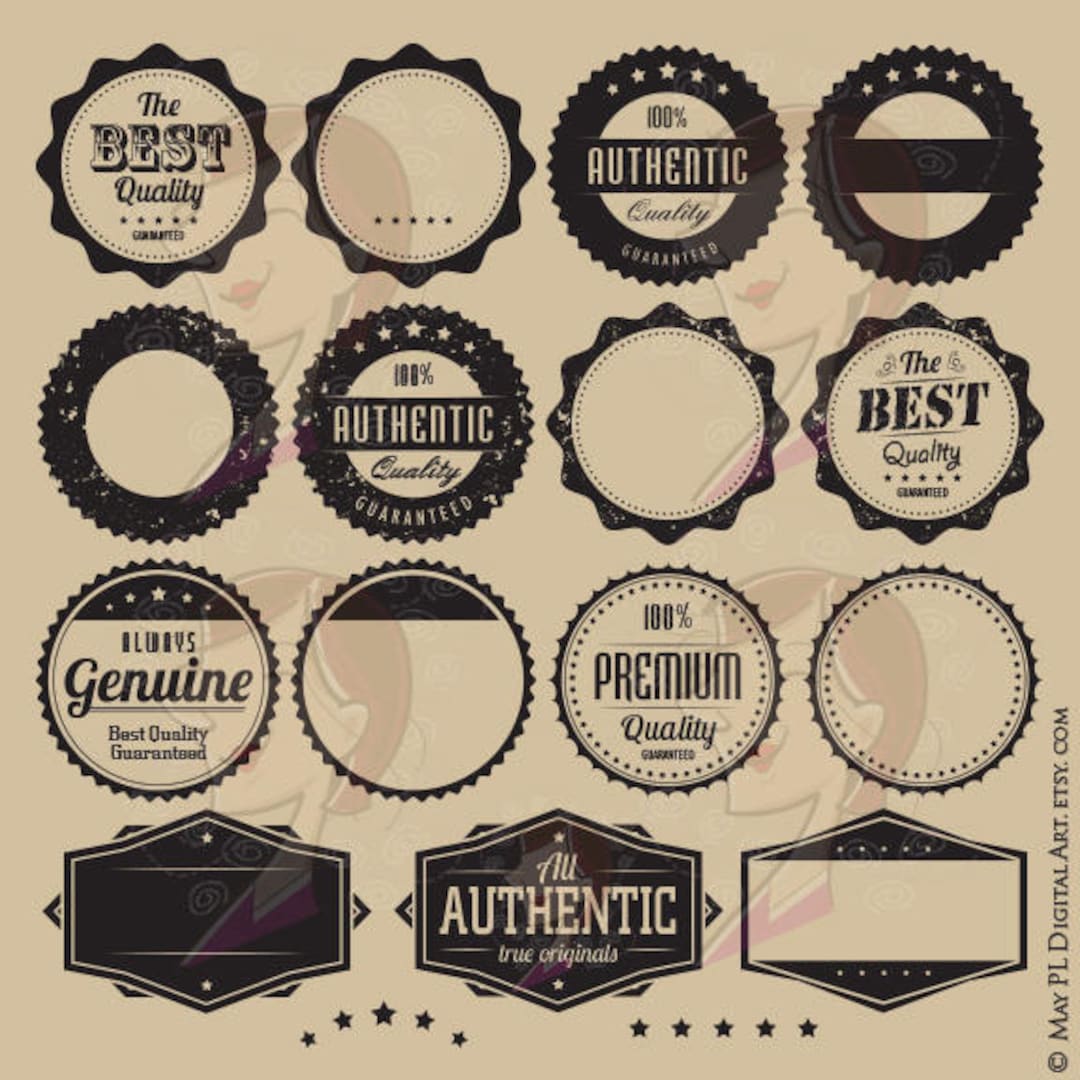 Business Stamp Badges Digital Designs Clipart - Includes Circle and ...