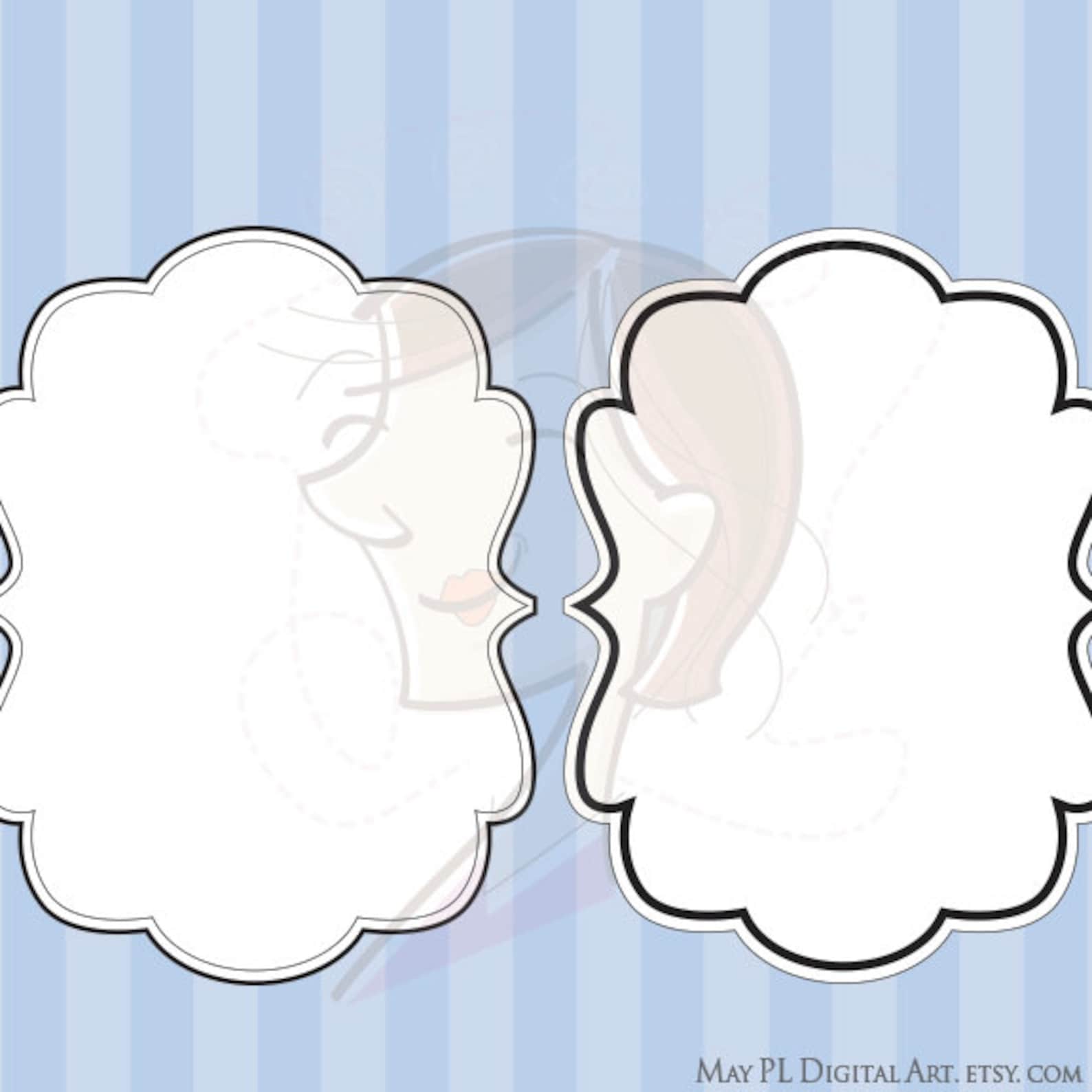 Digital Frames VECTOR Clipart Black and White DIY Wedding - Etsy