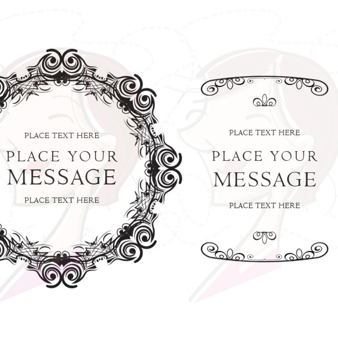 Retro Digital Frames Vintage Curly Borders Corners Elegant - Etsy