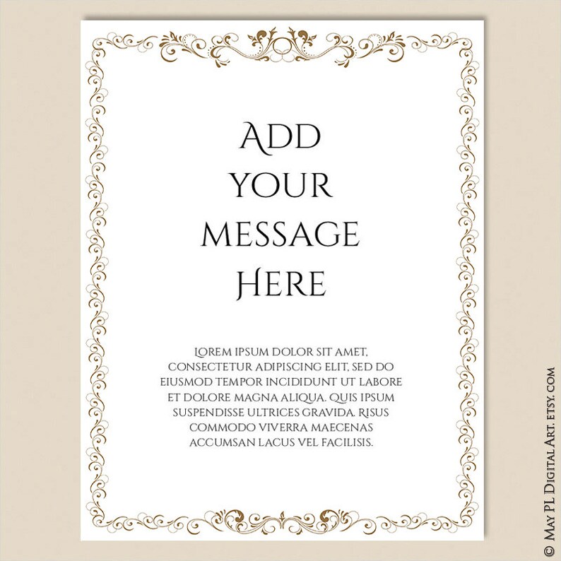 Bronze Antique Frames 8x11 Page Borders Digital Clip Art - Set of 7 ...