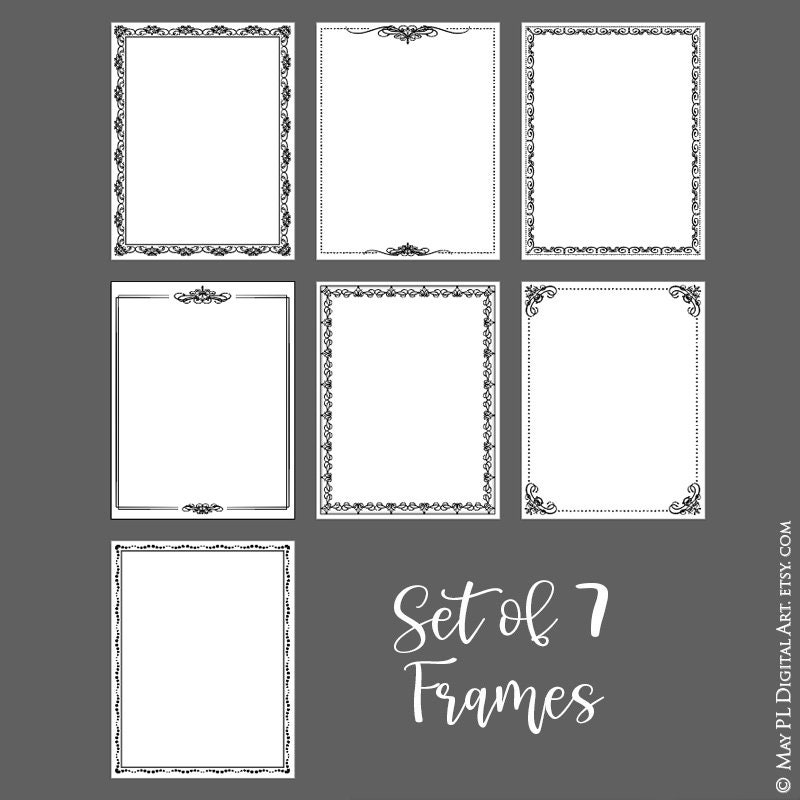Page Border Frames Digital Clipart Unique Black Antique Lace Designs ...