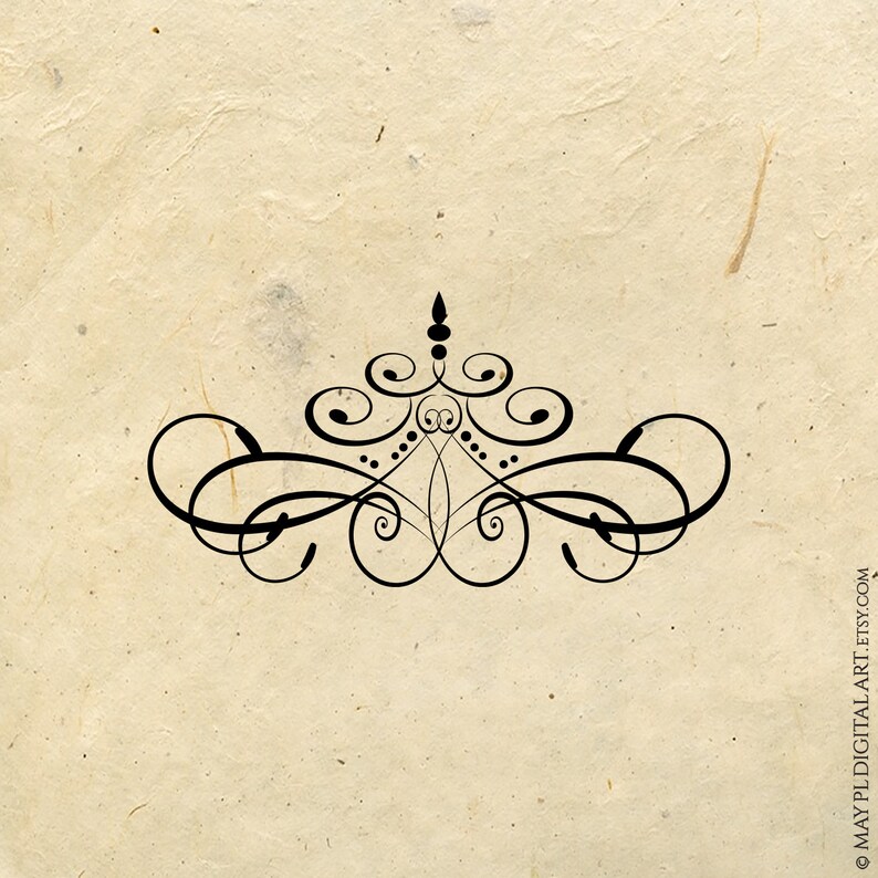 Retro Flourish Vector Digital Clipart Commercial Use Vintage - Etsy
