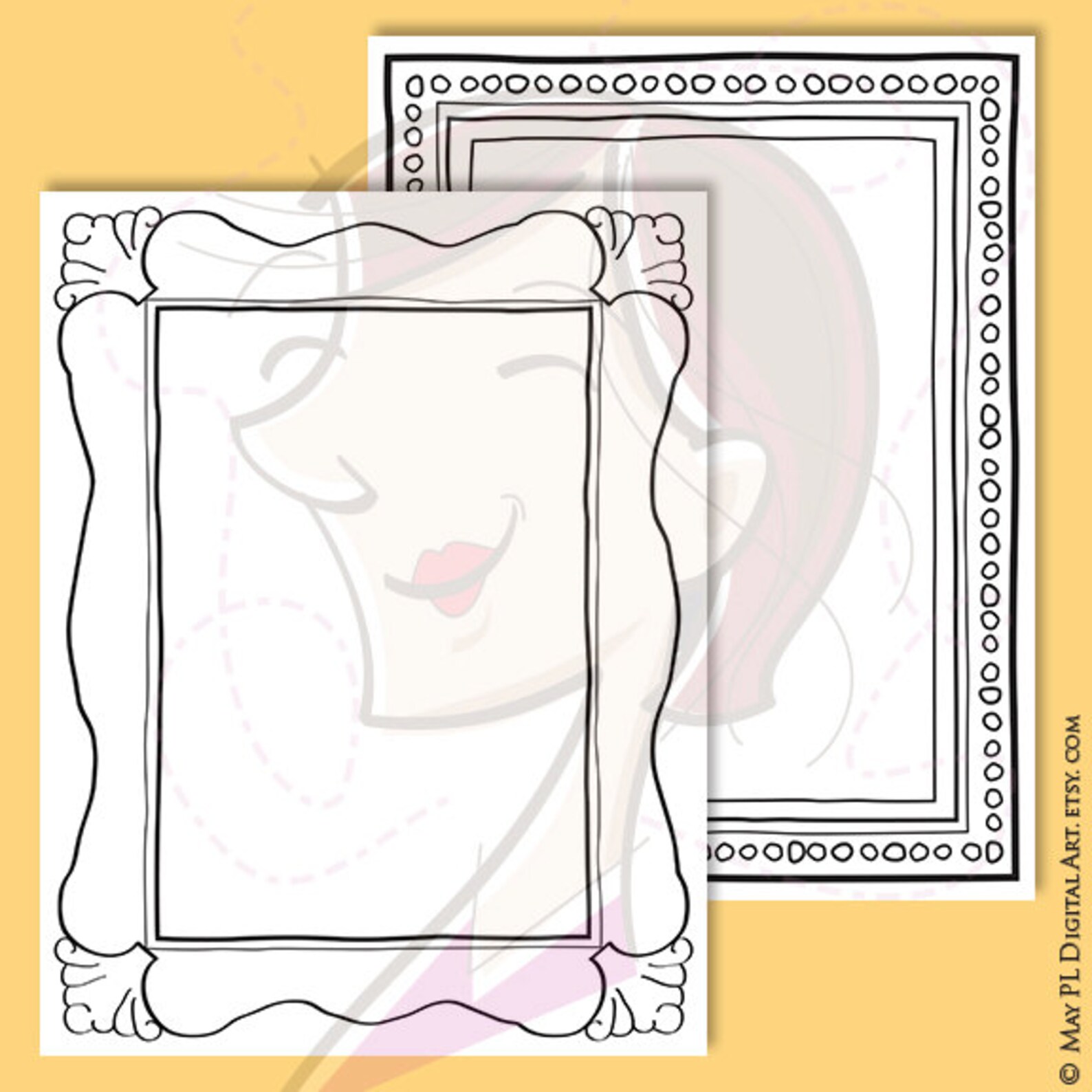 Hand Drawn Borders Png 8x11 Page Border Clipart Perfect for - Etsy