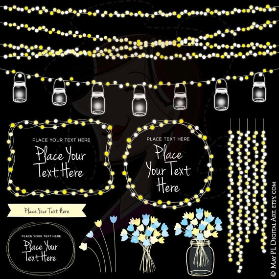 Jar Of String Lights Clip Art Hanging Mason Jar Lights, Mason Jar