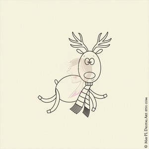 Christmas Digistamp Santa Reindeer Vector Office Use Scrapbook Clip Art ...