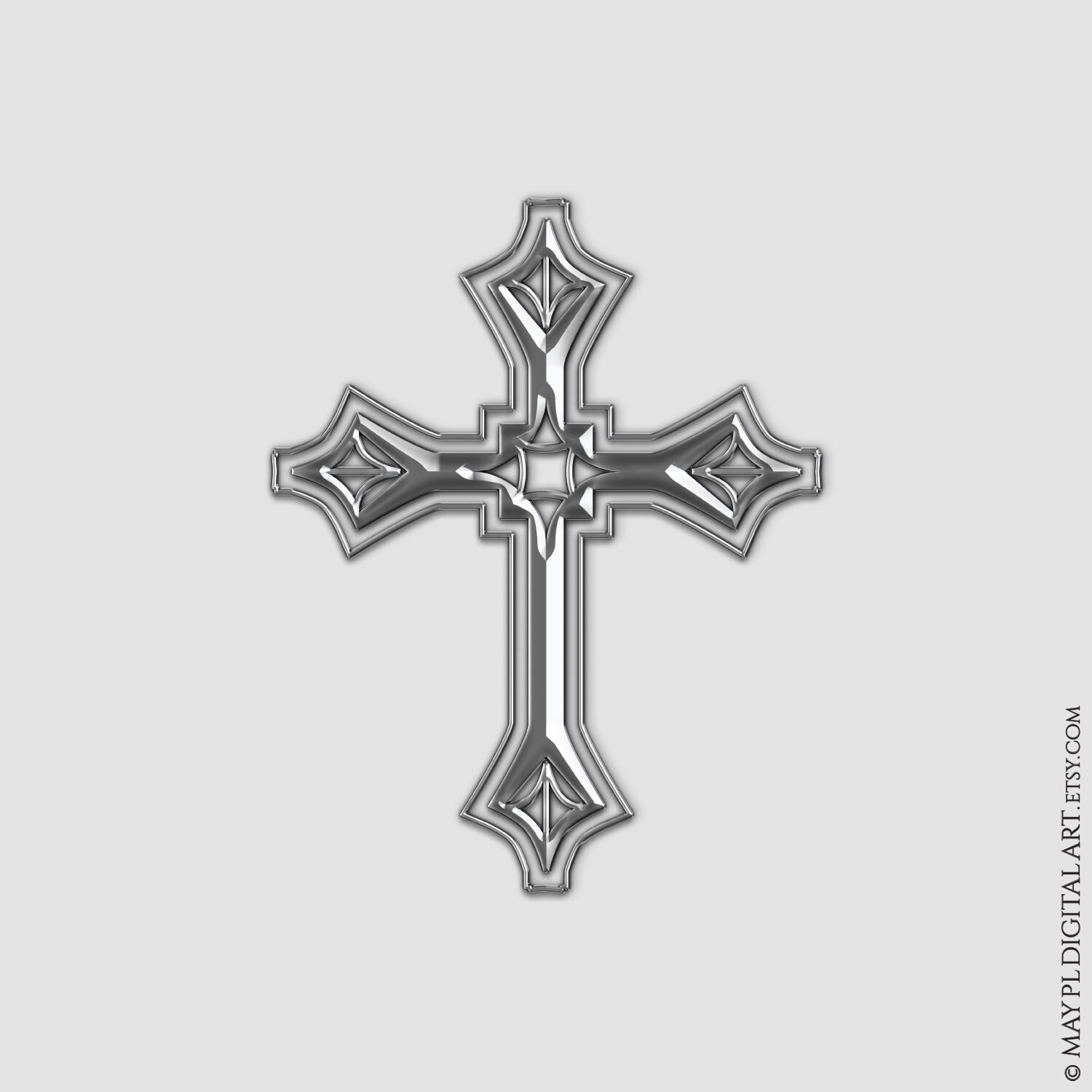 Fancy Cross Clip Art Black And White