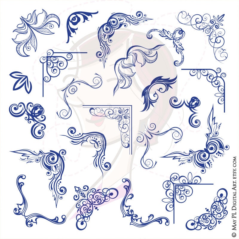 Blue Corner Border Design