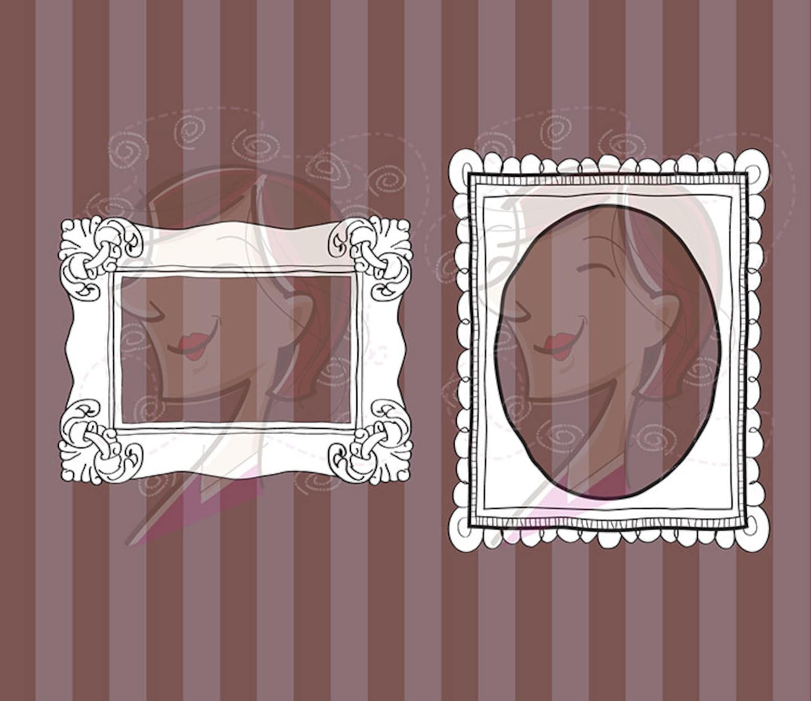 Whimsical Frame Download Handdrawn Clip Art Digital Photo - Etsy Australia
