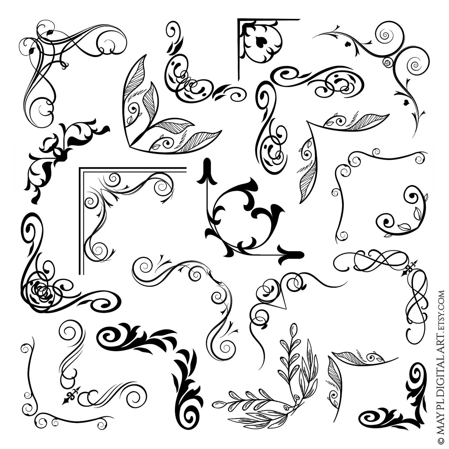 Wedding Corner Flourish Clipart Downloads