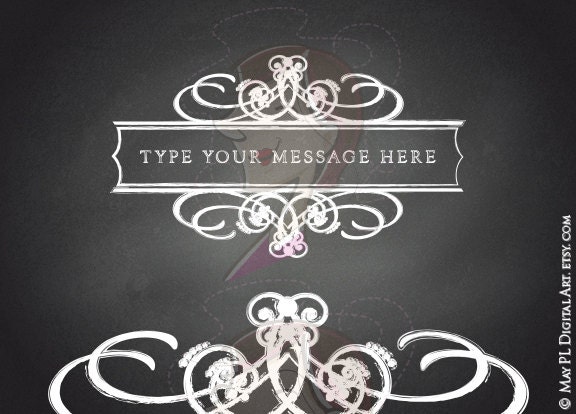 Digital Chalkboard Design Beautiful Vintage Style Frames - Etsy