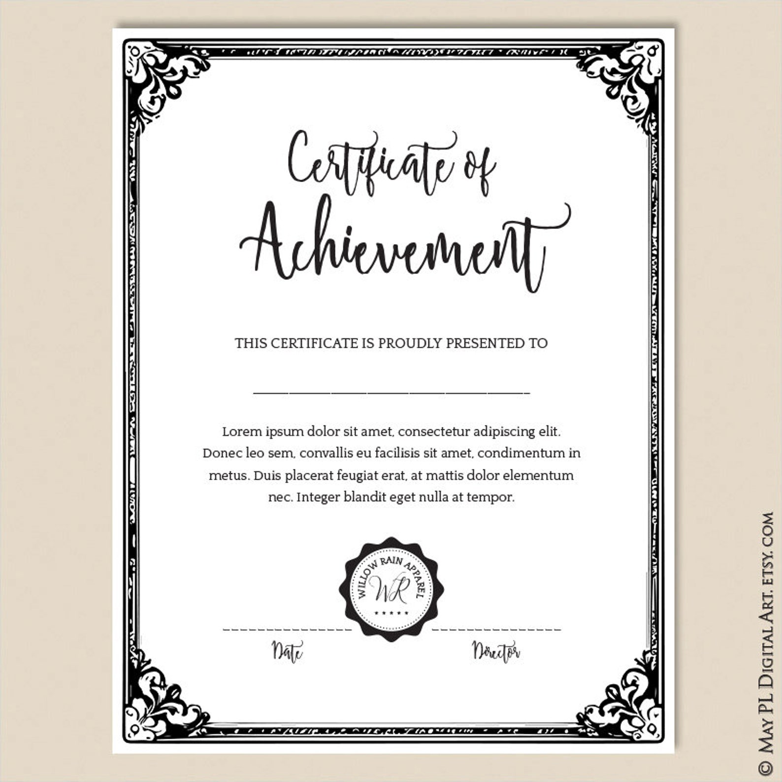 Classic Document Edges, Black Charming Page Borders Clipart Frames ...