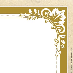Antique Gold Document Borders Classic Clipart - Charming Flourish Edges ...