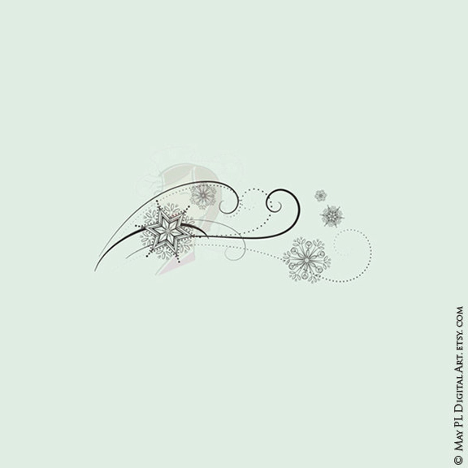 Snowflake Clipart Flourish Winter Designs for Winter - Etsy Canada