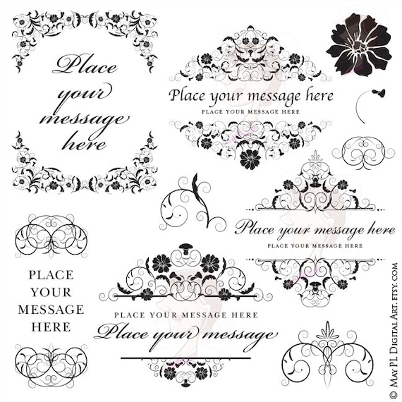 Vintage Flower Border Clip Art