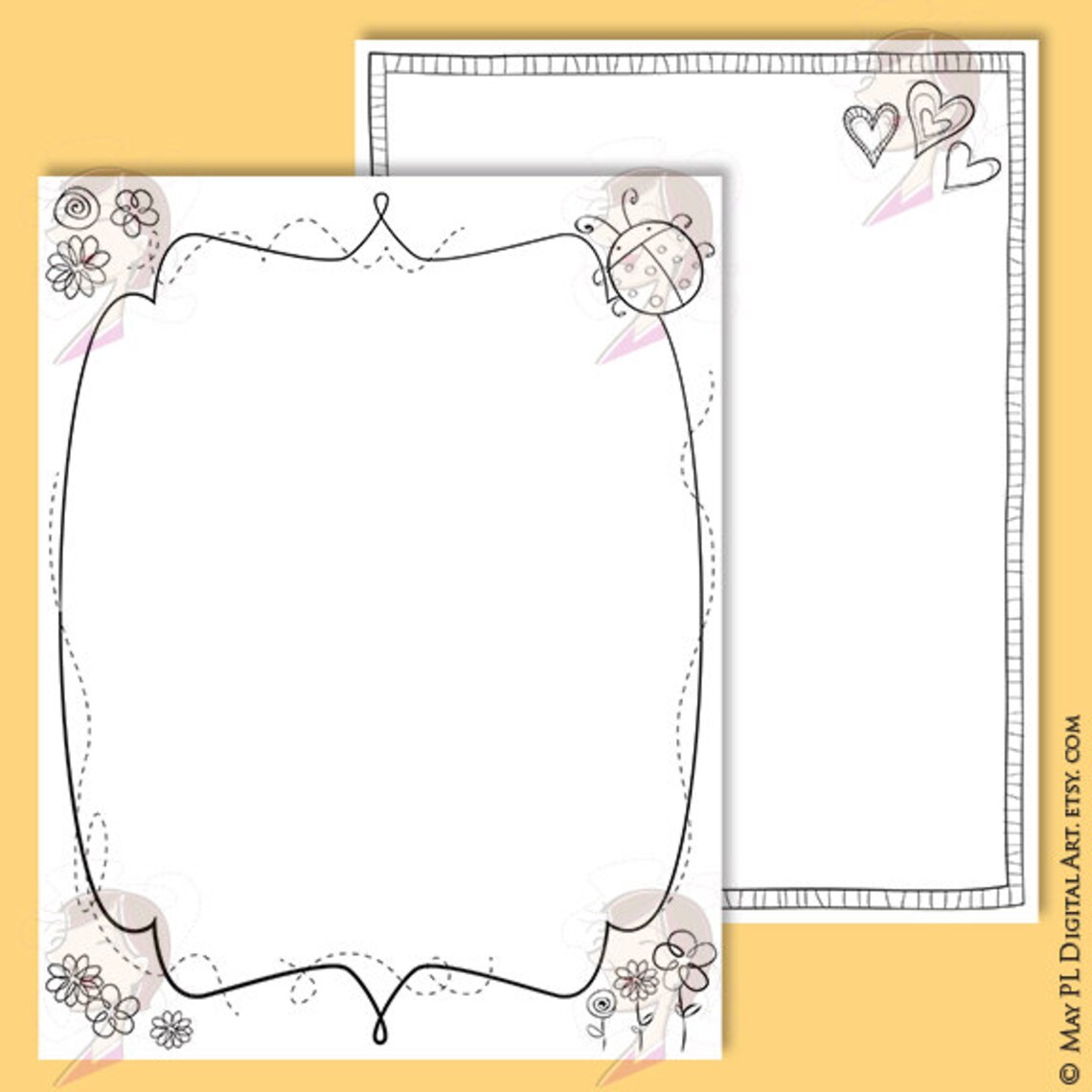 Whimsy Page Border Whimsical Doodle Frames Children Hand Drawn - Etsy