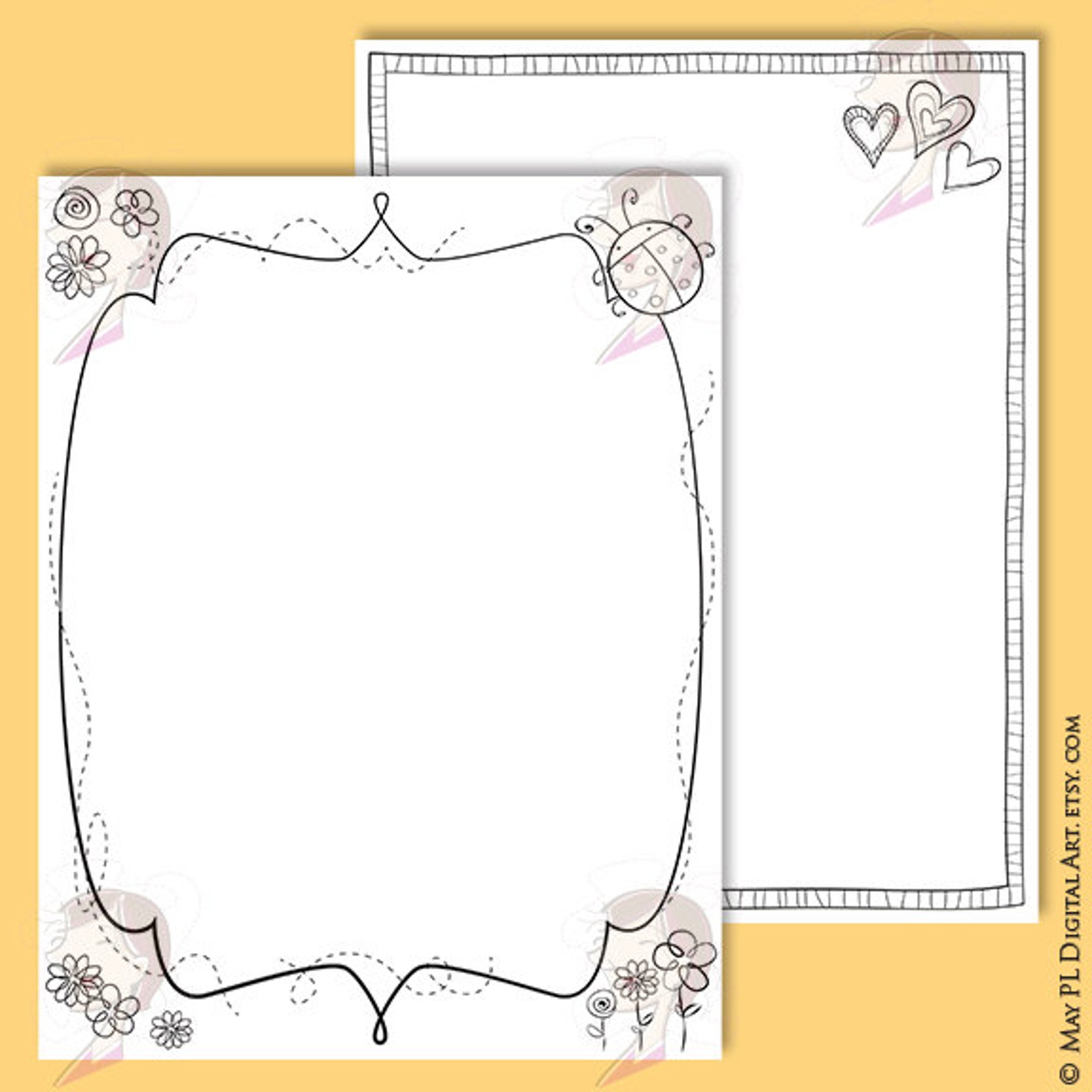 Whimsy Page Border Whimsical Doodle Frames Children Hand Drawn - Etsy