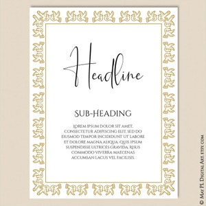 Spanish Mexican Gold Border Frames, Page Decoration Certificate ...