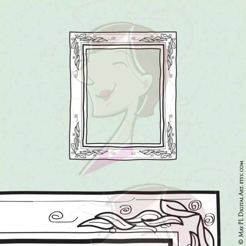 Hand Drawn Borders Frames Clip Art Doodles Great for - Etsy