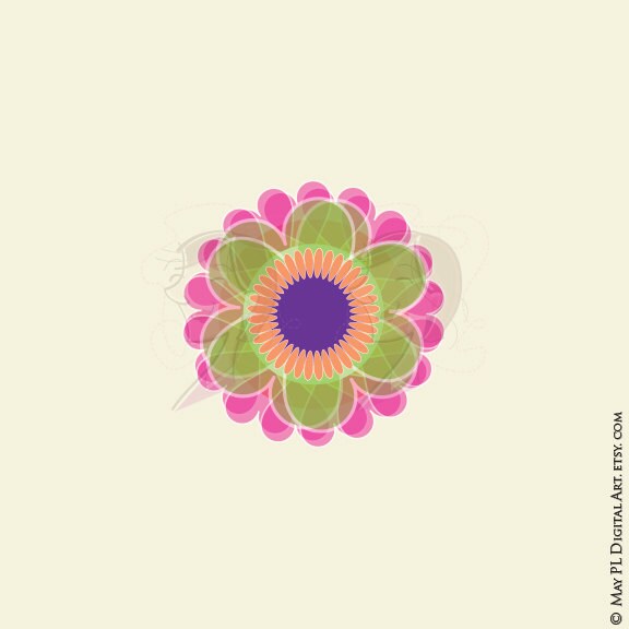 Flower Digital Clipart - 12 Beautiful Flowers Clipart / Floral Graphics ...