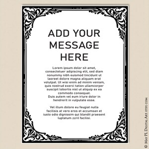 Classic Document Edges, Black Charming Page Borders Clipart Frames ...