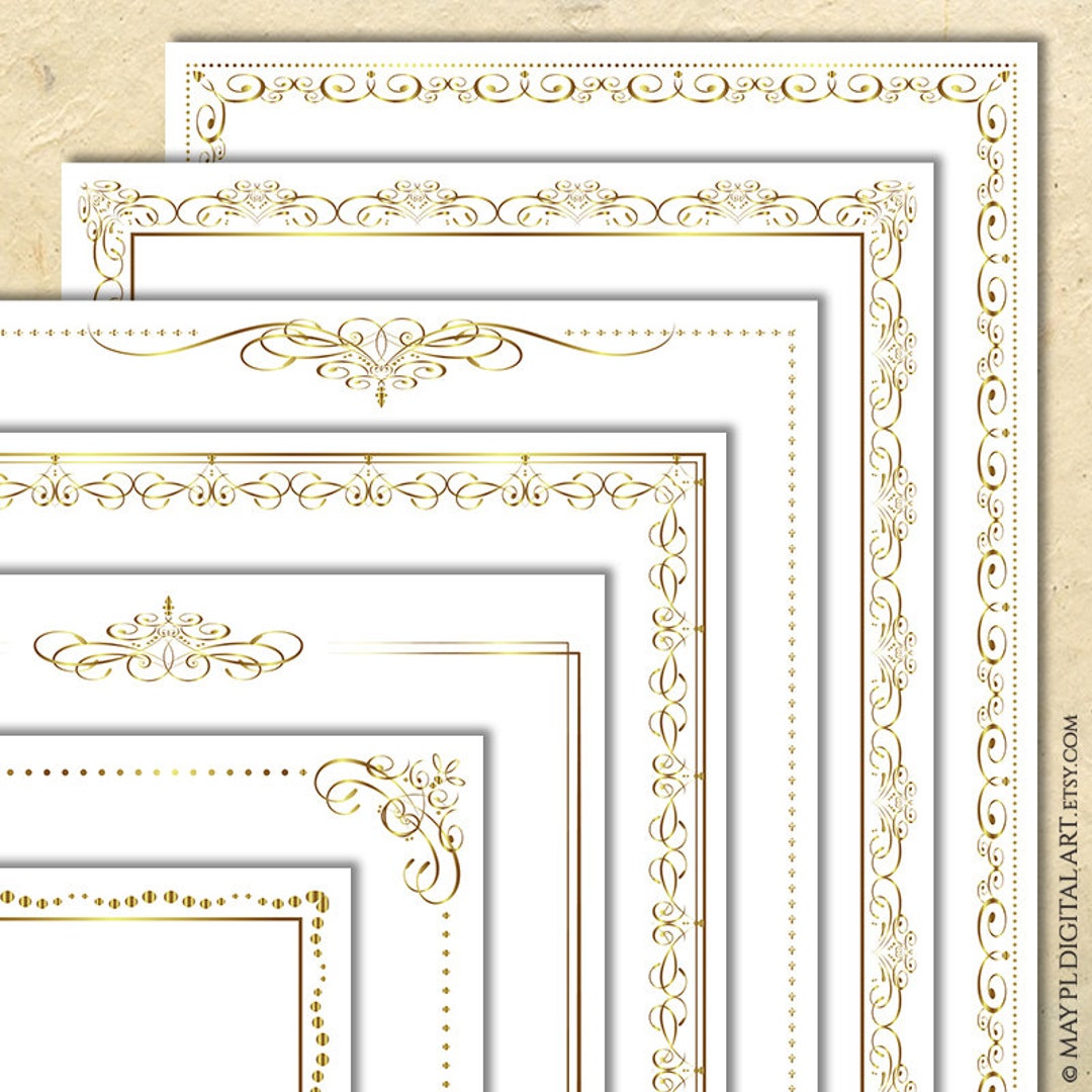 Clipart Border Frames Vintage Page Decoration - Gold Swirls Royal ...