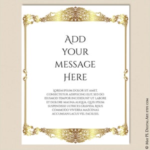 Classic Gold Page Borders Document Clipart - Ancient Botanic Digital ...