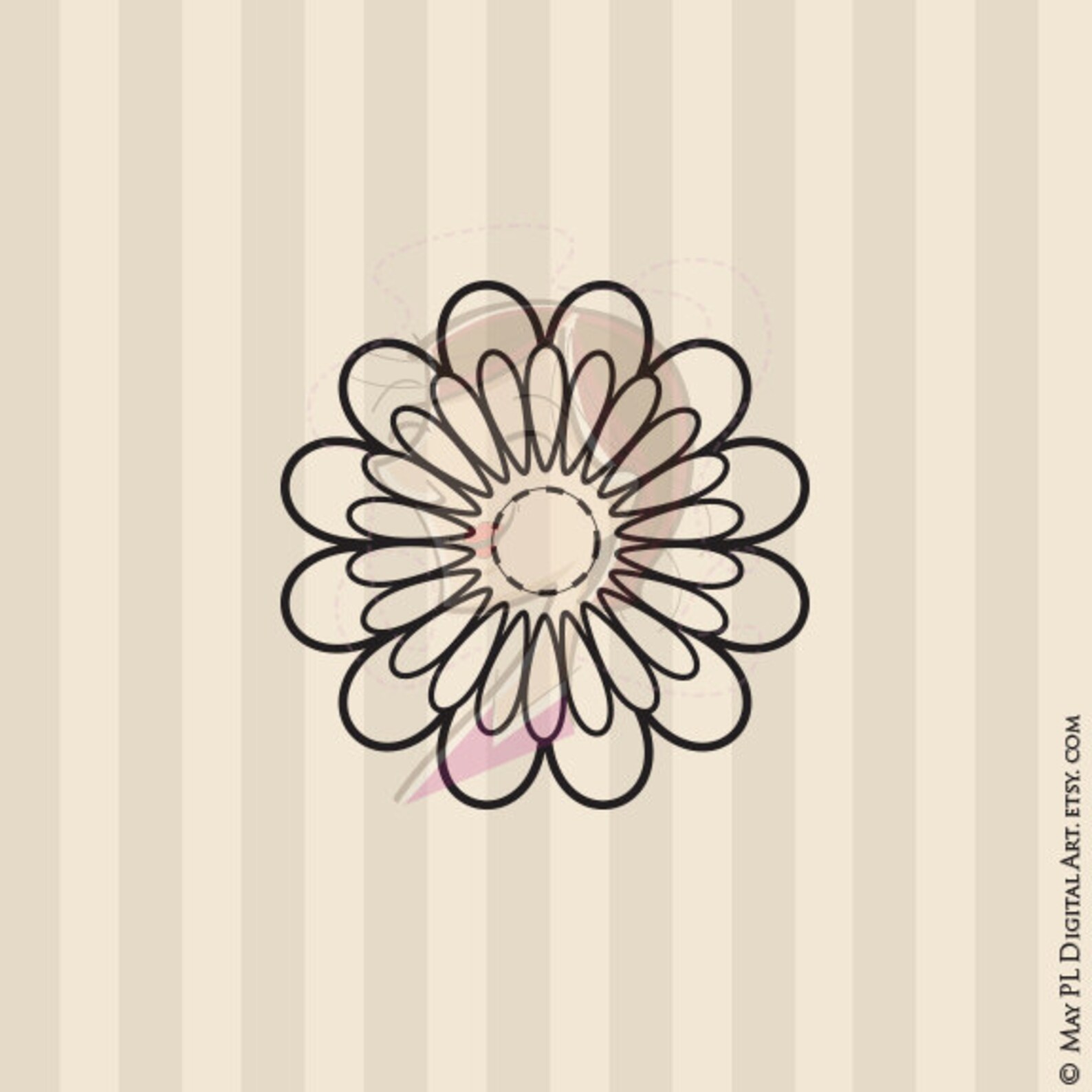Flower Stamps Png Vector Clipart Digital Stamp to Make a - Etsy UK