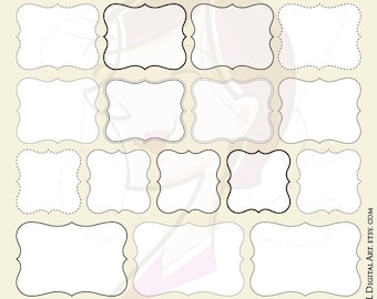 Digital Fancy Shapes Clipart Vector Frames Clip Art DIY Logo - Etsy