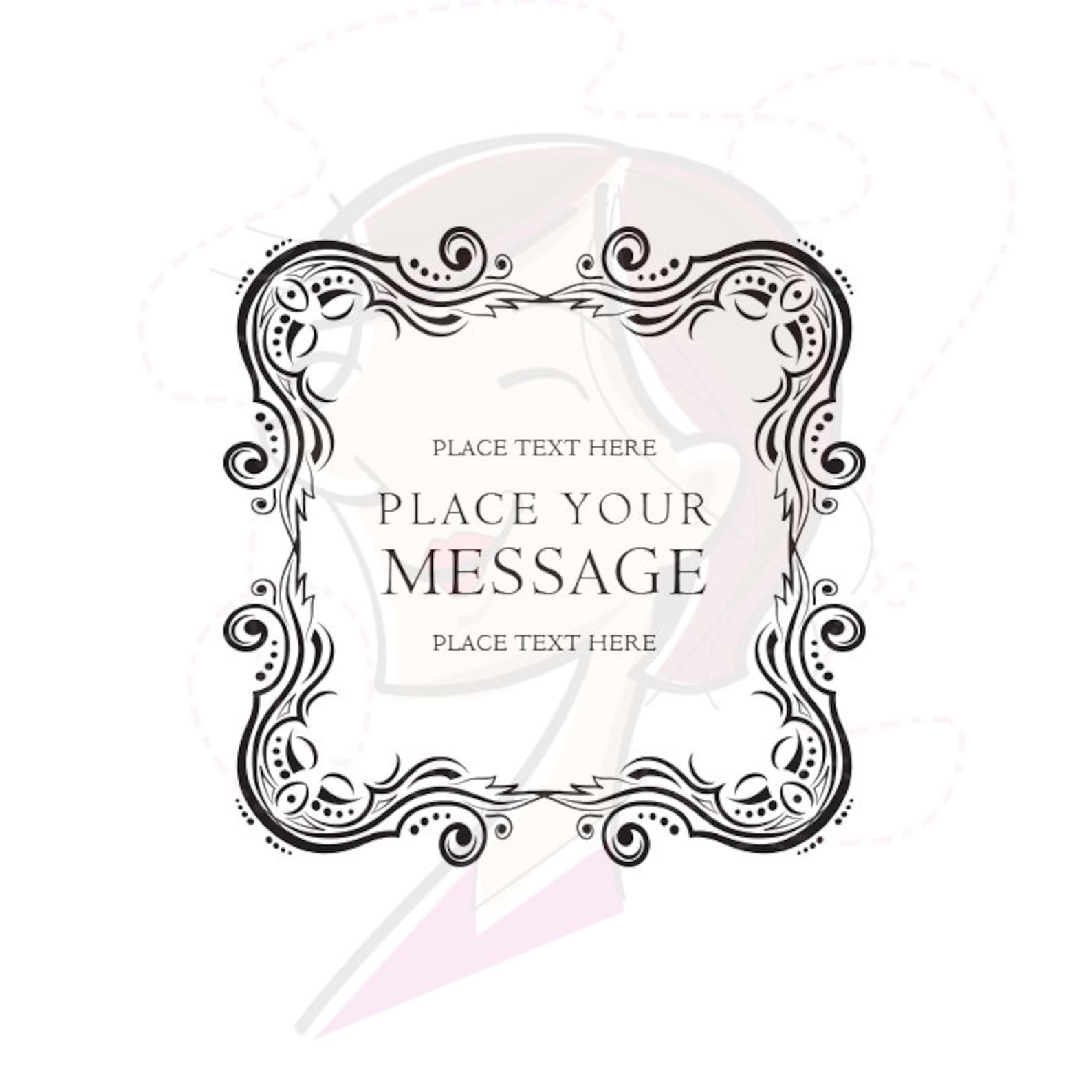 Retro Digital Frames Vintage Curly Borders Corners Elegant - Etsy