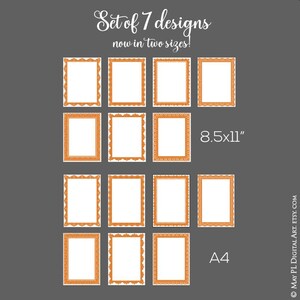 Page Border Frames 8x11 and A4 Burnt Orange Digital Design - Diplomas ...