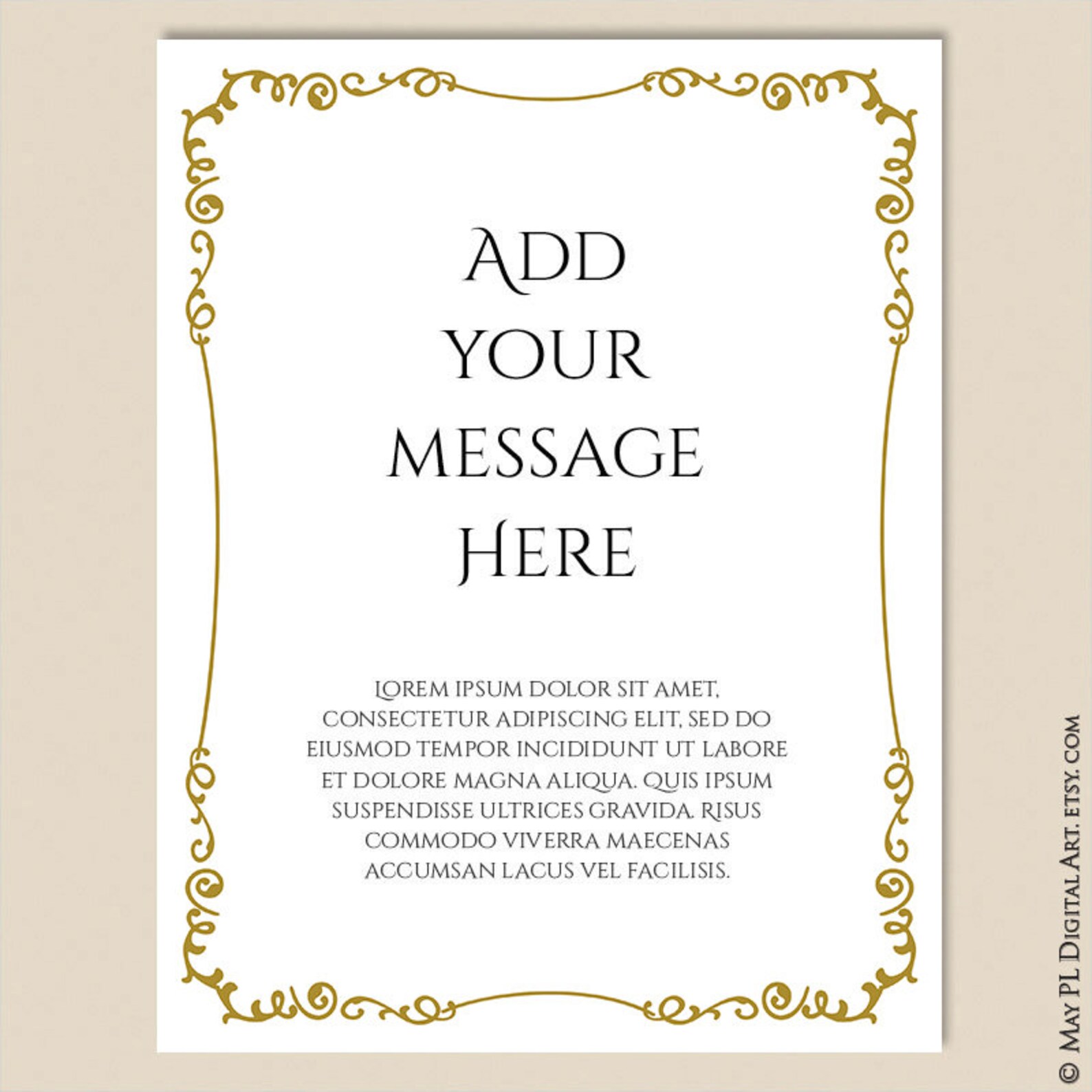 Gold Fancy Document Borders 8x11 Page Digital Frame Vintage - Etsy