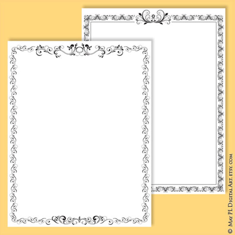 Page Borders Frames Black 8 X 11 Rectangle Digital VECTOR - Etsy Australia