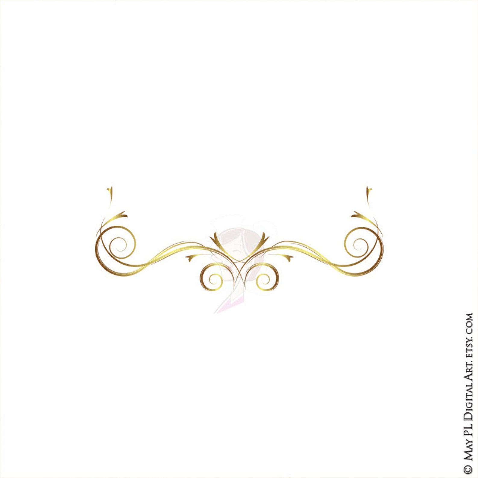 Floral Vine Gold Branches Clipart and Design Elements great | Etsy