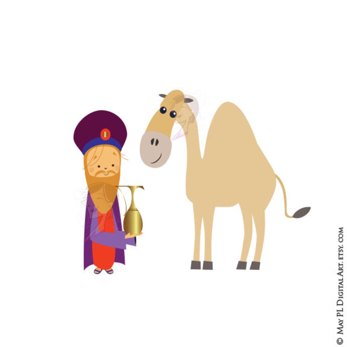 Christmas Nativity Clipart Scene Includes Three Wise Men | Etsy