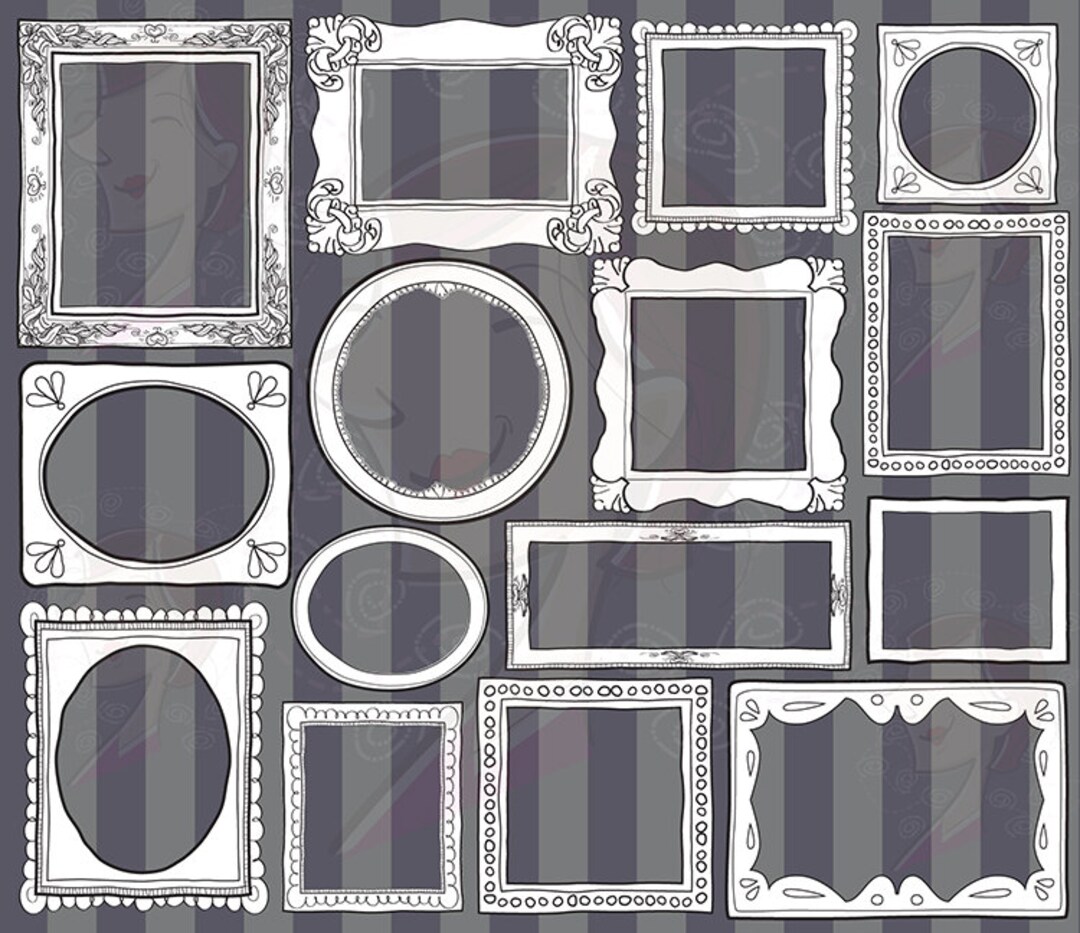 Whimsical Frame Download - Handdrawn Clip Art Digital Photo Frames With ...
