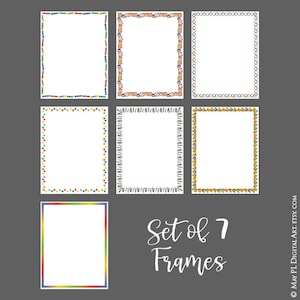 Classroom Clipart Autism Awareness Page Border - Colorful Document Frames 11075 - Etsy