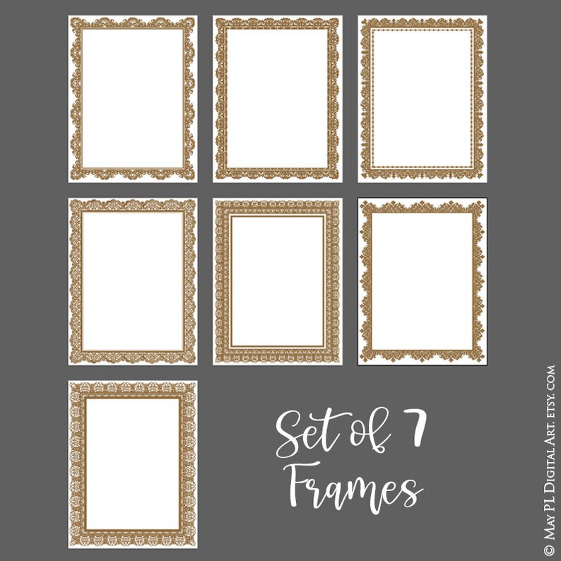 Award Borders Bronze Frames Digital Clipart 8x11 Certificate - Etsy