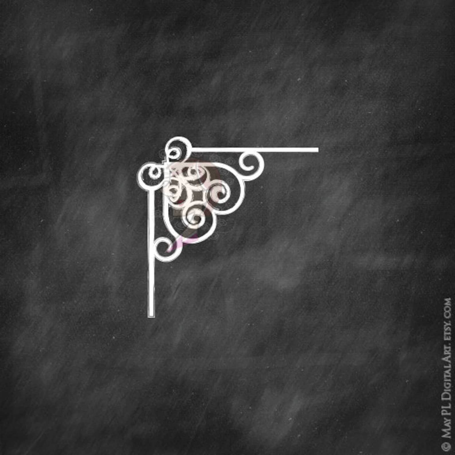 Chalkboard Frame Corners Clip Art Vintage White Border Great - Etsy ...