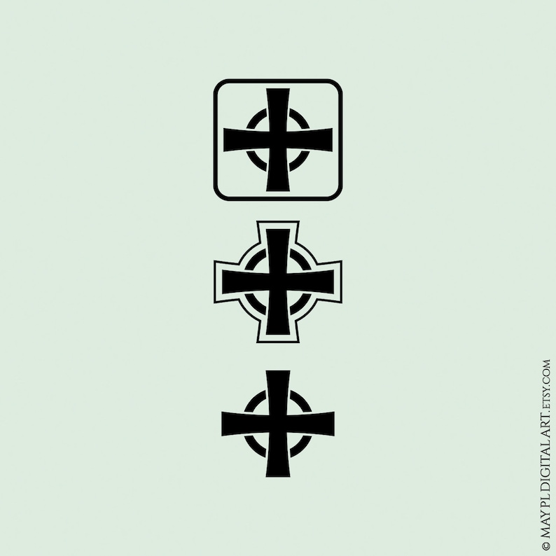 Celtic Symbols Clip Art - Tree of Life, Triquetra, Cross, Bowen Knot ...