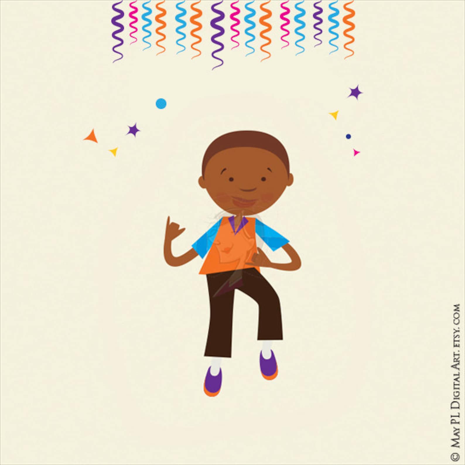 Dance Clipart Disco Kids Party Children Boy Girl Dancing Cute - Etsy ...