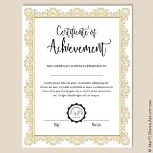 Page Border Gold Certificate Frame Clipart - Create Your Own Award With ...