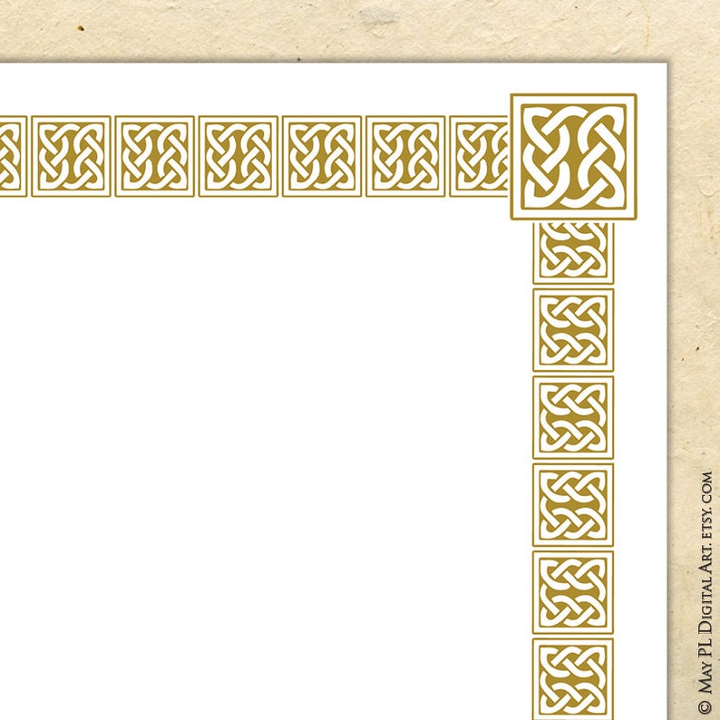 Gold Celtic Digital Border Designs Celtic Patterns Digital - Etsy