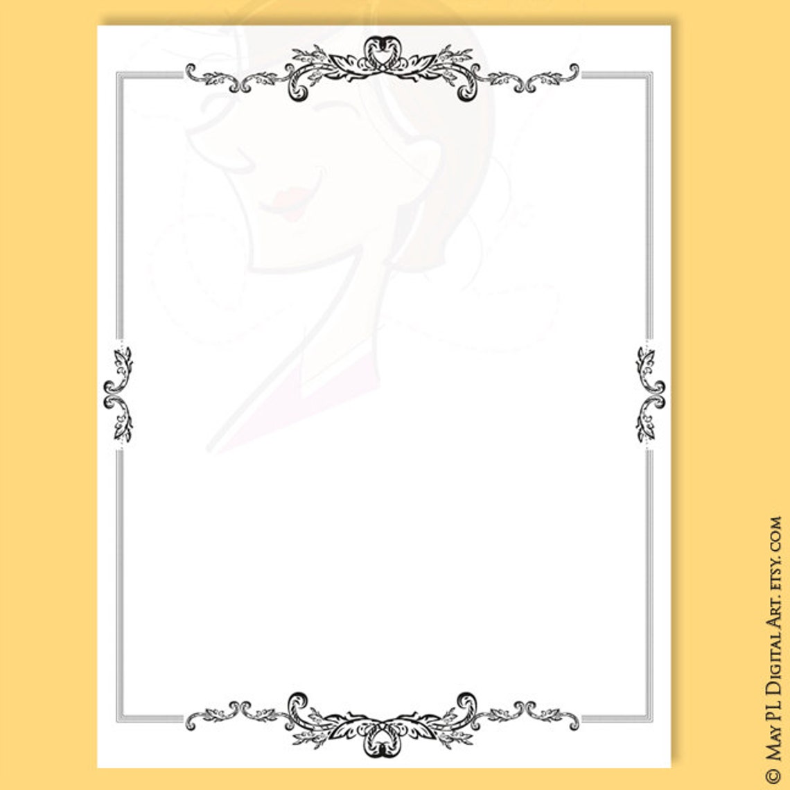 Border Png Frames Decorative Clip Art Ornate Page Frame 8x11 - Etsy ...