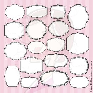 Digital Label Frames Clipart - Versatile Simple Shapes You Can Use to ...