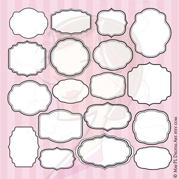 Pink Label Frame Clip Art