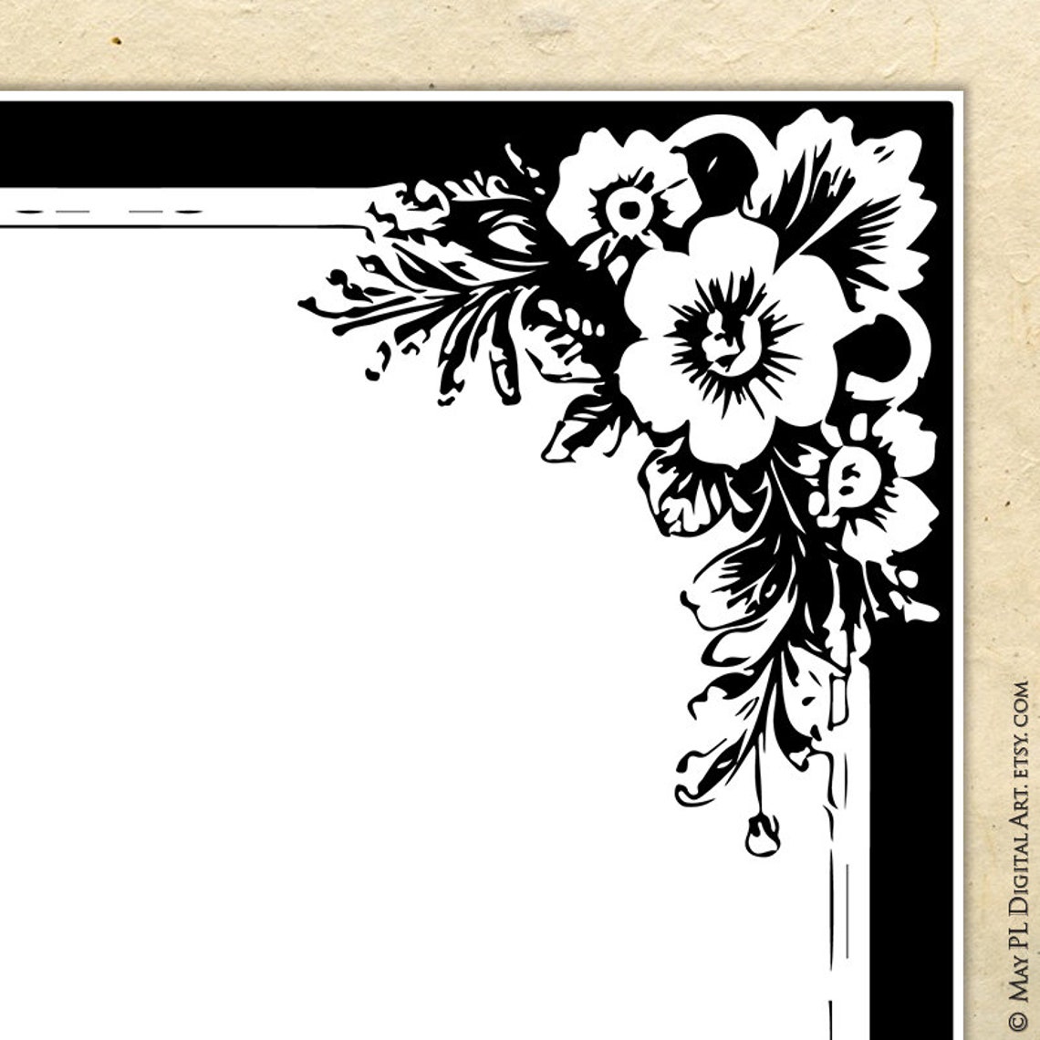 Classic Document Edges, Black Charming Page Borders Clipart Frames ...
