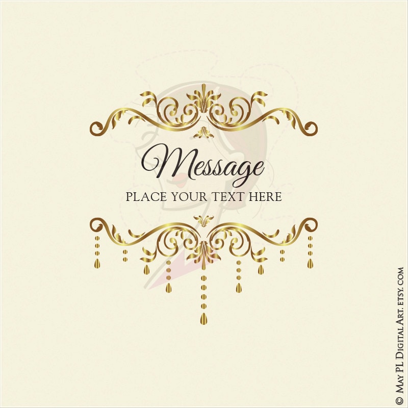 Gold Frame Clipart Digital Flourish Clip Art Chandelier Frames | Etsy