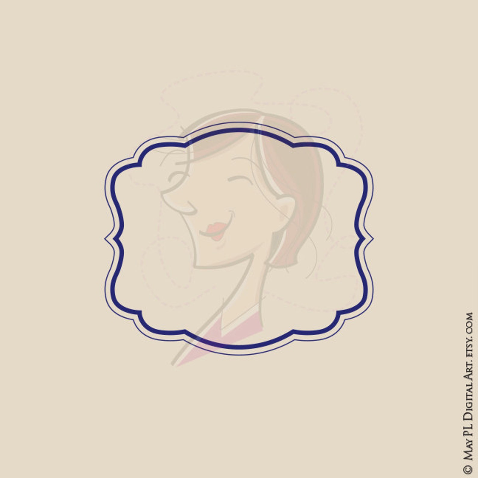 Blue Frames Navy Blue Borders Vector Clip Art Commercial Use | Etsy ...