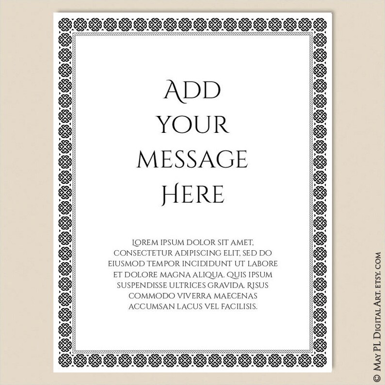 Celtic Knot Black Borders Certificate Digital Frames High - Etsy